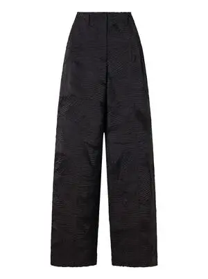 Ulla Johnson Crinkled Satin Flared Pants - Black