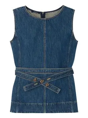 SOEUR Soeur Denim Top With Belted Waist