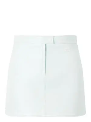 COURREGES Courreges Shiny Cotton A-Line Mini Skirt White