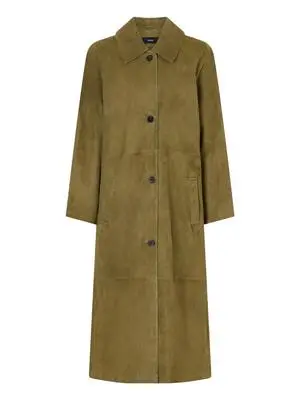ARMA Suede Long Coat - Green