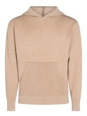 Canali Canali Kangaroo Pocket Hooded Sweater Beige
