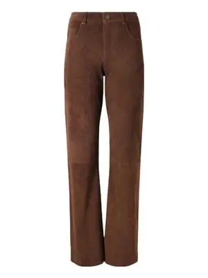 ARMA Straight-leg Suede Pants - Brown