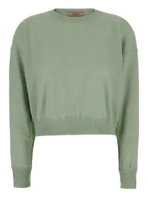 TWINSET Ribbed Hem Knitted Sweater - Green