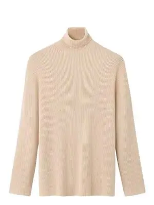 LORO PIANA Loro Piana Camino Ribbed Cashmere And Silk Blend Turtleneck Sweater