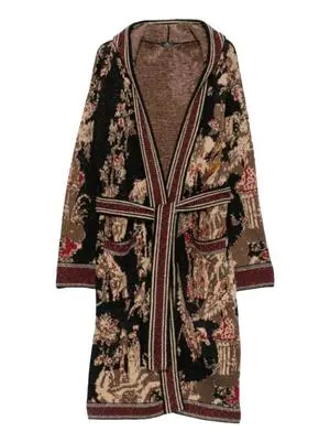 ETRO Etro Jacquard-Knit Belted Cardigan