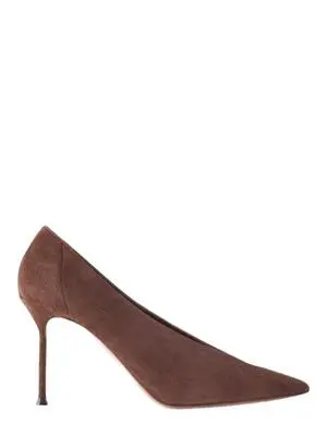 AQUAZZURA Suede Pointed Toe High Heel Pumps - Red