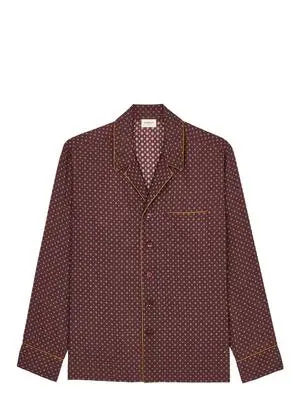 Saint Laurent Pajama-style Shirt In Hexagon Silk Twill - Red