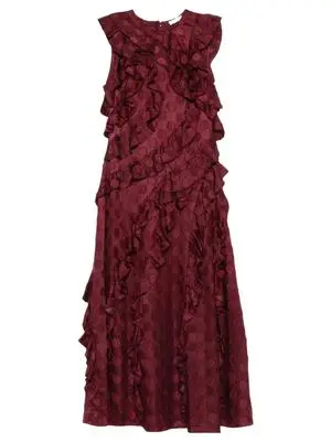 Ulla Johnson Kavita Cascading Ruffled Midi Dress - Brown
