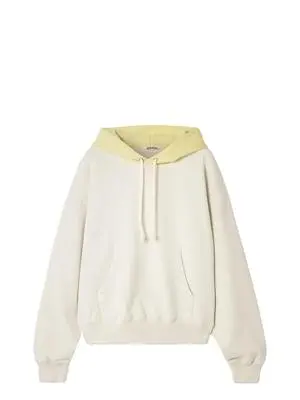 Auralee Colorblocked Cropped Hoodie - White