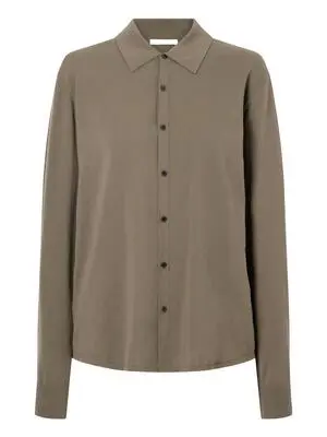 Auralee Giza Fine Knit Cotton Shirt - Brown