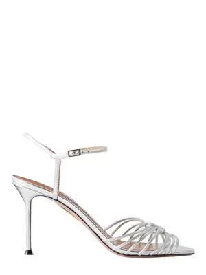 AQUAZZURA Aquazzura Knotted Metallic Leather Sandals