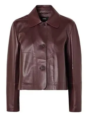 ARMA Arma Cropped Leather Jacket Red