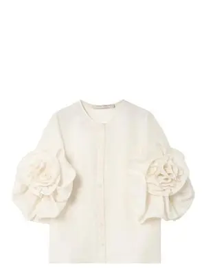 Carolina Herrera Silk Shirt With Ruffled Sleeves - White