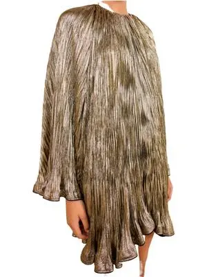Ulla Johnson Gold Satin Bell Sleeve Dress - Lmn