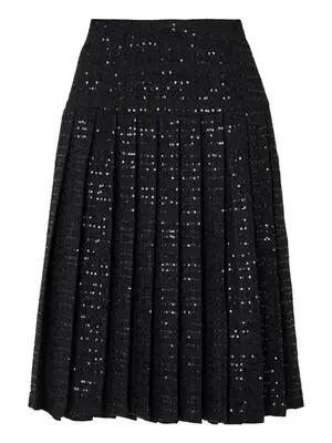Alessandra Rich Sequined Pleated Midi Skirt - Black