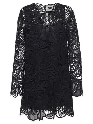 Ulla Johnson Dita Corded Lace Mini Dress - Black