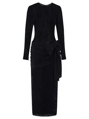 Alessandra Rich Lace Corset Dress With Bow Detail - Black