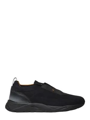 Santoni Santoni Mesh Panel Slip-On Sneakers Black
