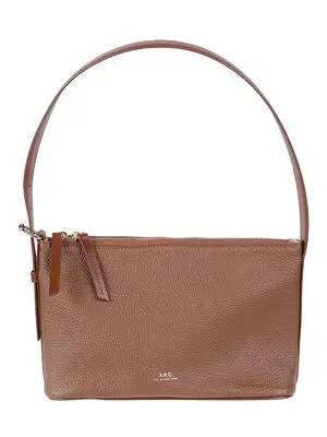 A.p.c. A.P.C. Vera Grained Leather Shoulder Bag Brown