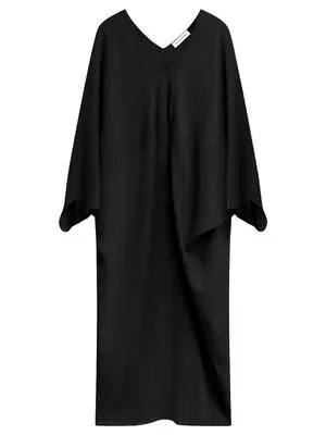 THE FRANKIE SHOP Maxi Dress With V-neck And Draped Detail - Black