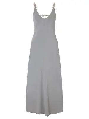 ERES Sculpturale Bead-embellished Stretch-jersey Maxi Dress - Gray