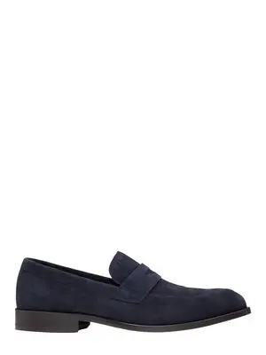 Hugo Boss Navy Suede Loafers - Black