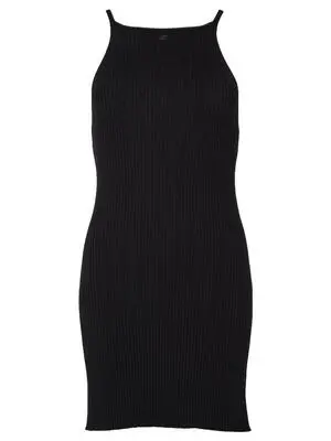 COURREGES Sleeveless Ribbed Mini Dress - Black