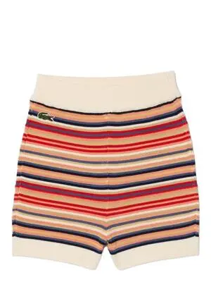 Lacoste Striped Knit Shorts - Nude