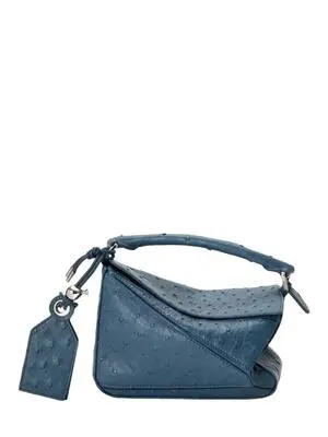 Loewe Loewe Mini Featherlight Puzzle Bag In Ostrich Blue