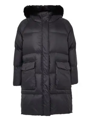 YVES SALOMON Fox Fur Hood Down Parka - Black