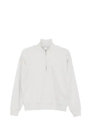 Maison Kitsuné Quarter-zip Fox Patch Sweatshirt - Cloud Grey