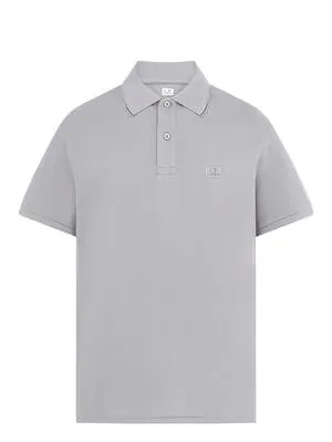 C.P. COMPANY Cotton Shortsleeve Polo Shirt - Gray