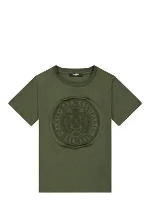Balmain Crewneck T-shirt With Embroidered Appliqu - Green