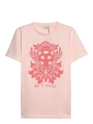 Etro Crewneck T-shirt With Graphic Print - Pink