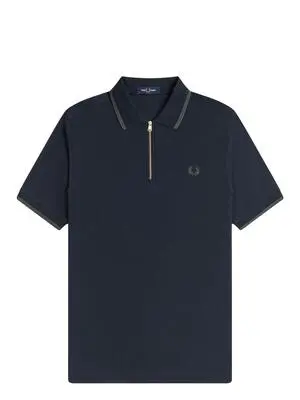Fred Perry Zip-up Polo Shirt - Black
