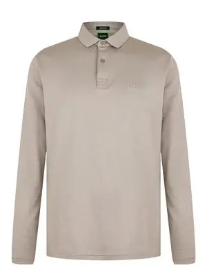 Hugo Boss Long Sleeve Polo Shirt - Nude