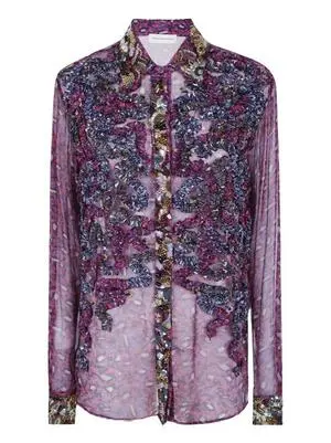 Dries Van Noten Dries Van Noten Embellished Sequin Shirt Pink