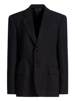 Balenciaga Single-breasted Wool Blazer - Black