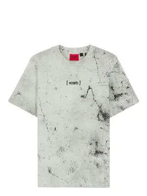 HUGO BOSS Hugo Boss Distressed Speckled Print Crew Neck T-Shirt