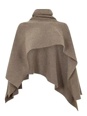 Magda Butrym Taupe Knit Cape - Brown