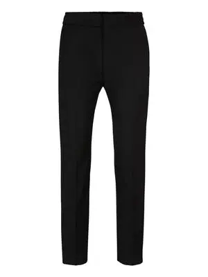 Hugo Boss Virgin Wool Blend Skinny Trousers - Black