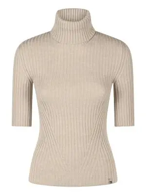 Herno Ribbed Turtleneck Knit Top - No