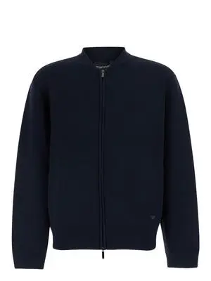 Emporio Armani V-neck Zipped Pullover - Blue