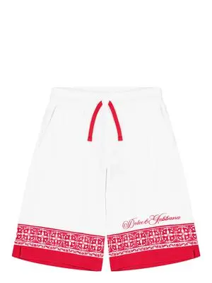 Dolce & Gabbana Printed Drawstring Shorts - White