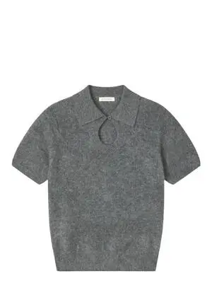 BY MALENE BIRGER By Malene Birger Polo Collar Keyhole Knit Sweater Grey