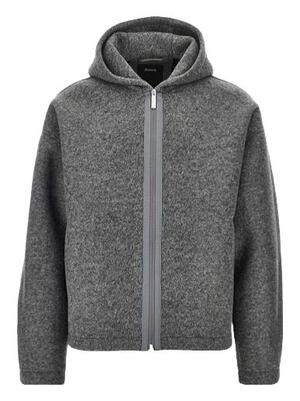 HERNO Herno Zip-Up Hooded Heathered Wool-Blend Casual Jacket