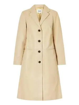 Staud Minimalist Lambskin Coat - Nude