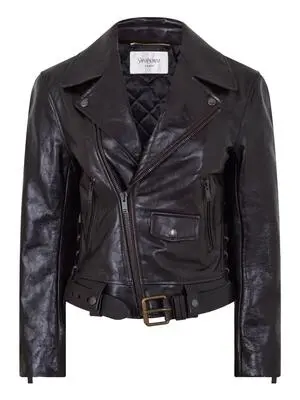 Saint Laurent Leather Biker Jacket - Black