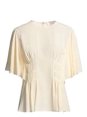 Chloé Chloe Crepe Gathered Top Nude