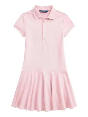 Polo Ralph Lauren Short Sleeve Polo Dress With Pleated Hem - Pink